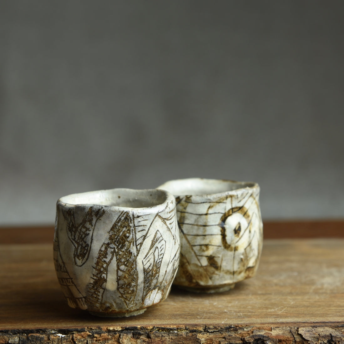 Sake Cup with Carved Designs — Stranger and Co.